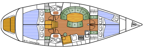 Athena 44 - eine Yacht von Charterboote.de - Charterboote.de